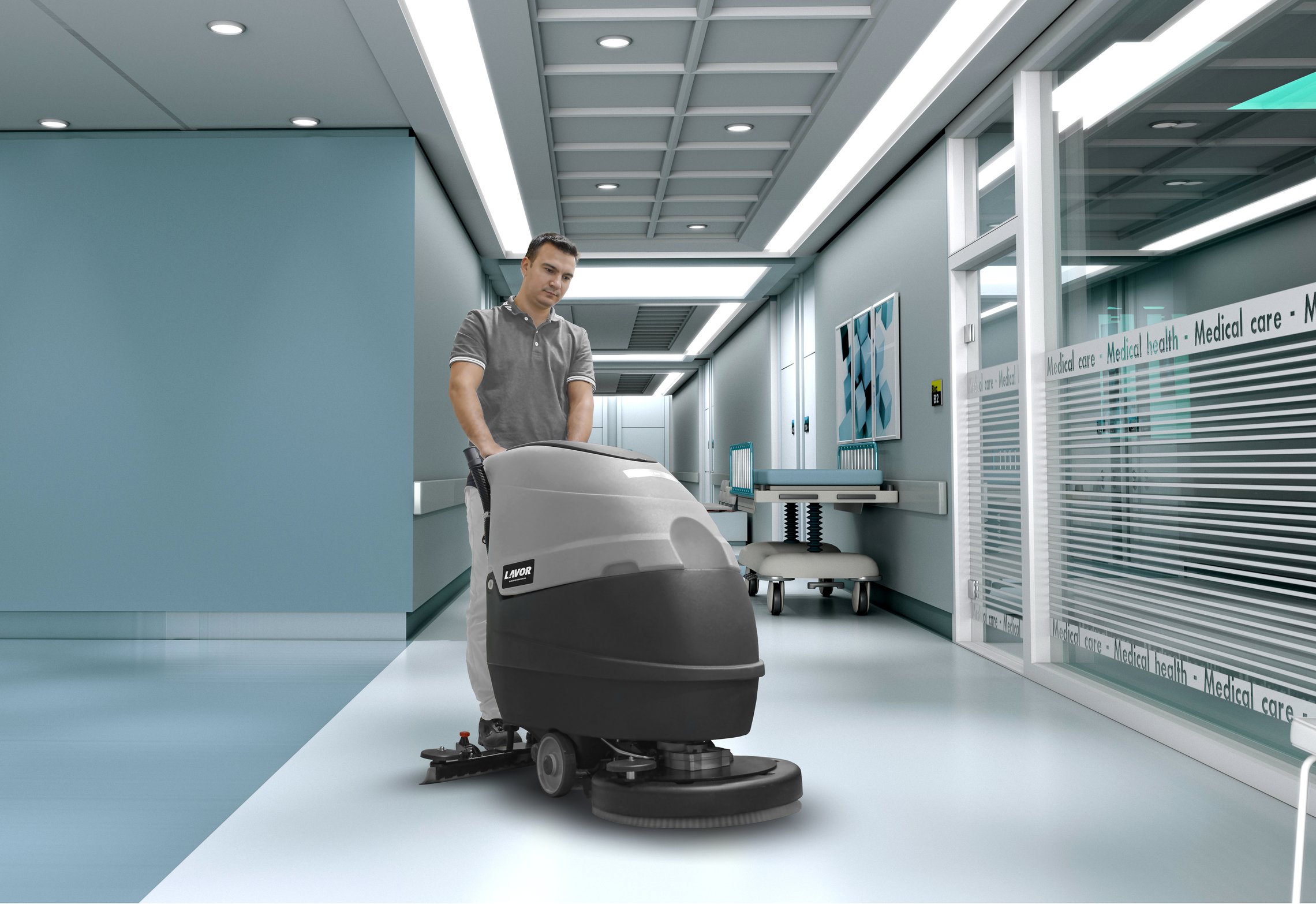 Floor care of hospitals and healthcare facilities with the floor ...